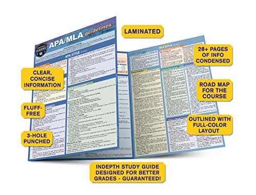 APA/MLA Guidelines - 7th/9th Editions Style Reference for Writing: a QuickStudy Laminated Guide (QuickStudy Academic)