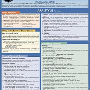 APA/MLA Guidelines - 7th/9th Editions Style Reference for Writing: a QuickStudy Laminated Guide (QuickStudy Academic)