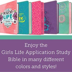 Tyndale NLT Girls Life Application Study Bible, TuTone (LeatherLike, Purple/Teal), NLT Bible with Over 800 Notes and Features, Foundations for Your Faith Sections