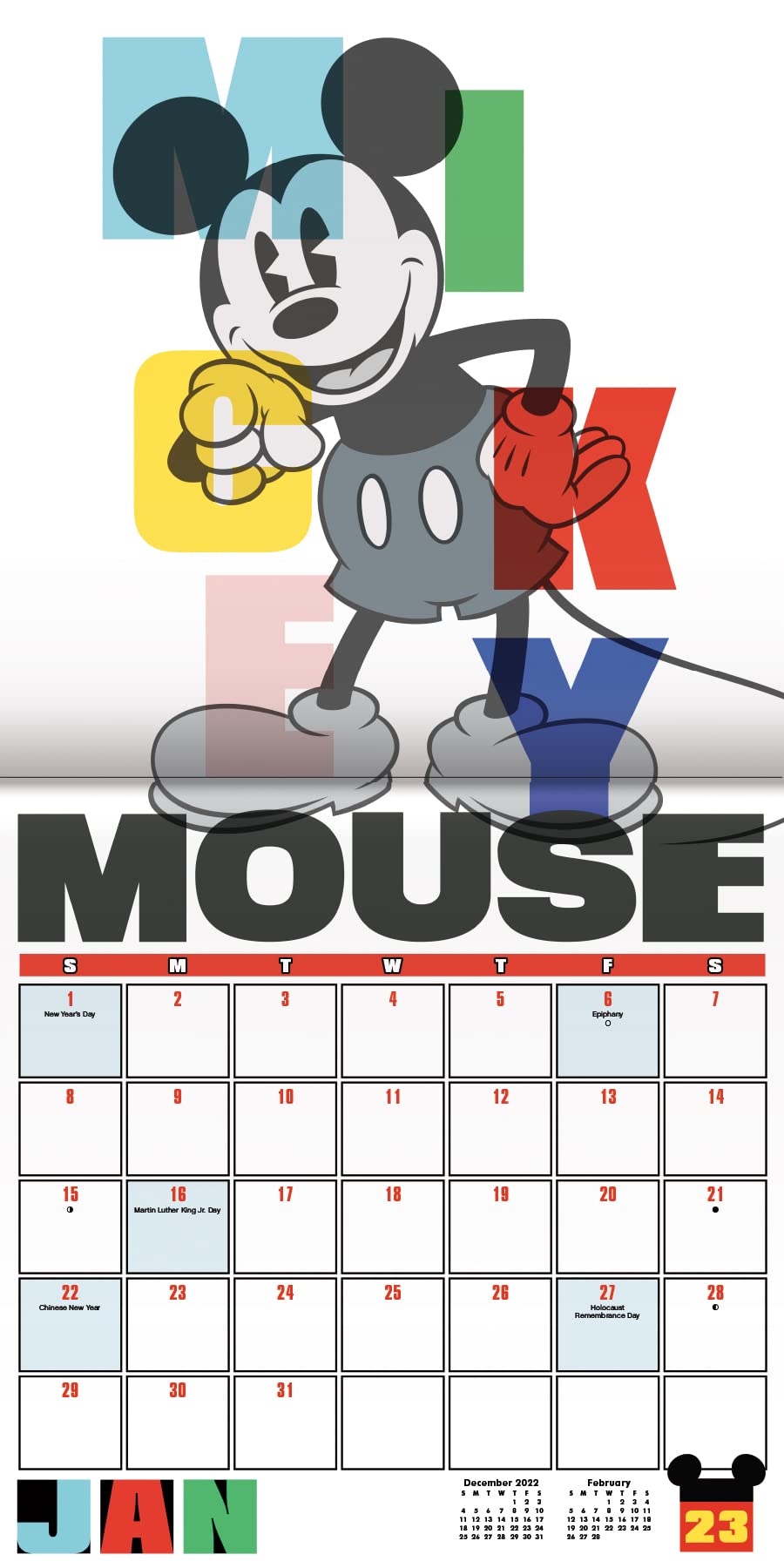 2023 Disney Mickey Mouse Wall Calendar