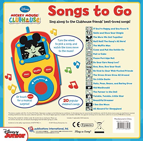 Disney - Mickey Mouse and Minnie Mouse Digital Music Player Sound Book - Songs to Go - Play-a-Song - PI Kids