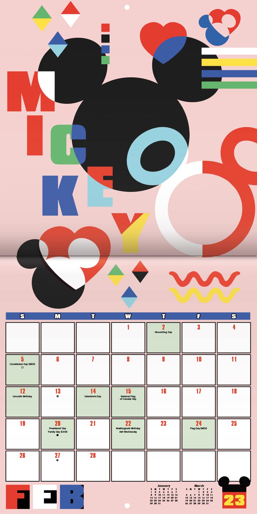 2023 Disney Mickey Mouse Wall Calendar