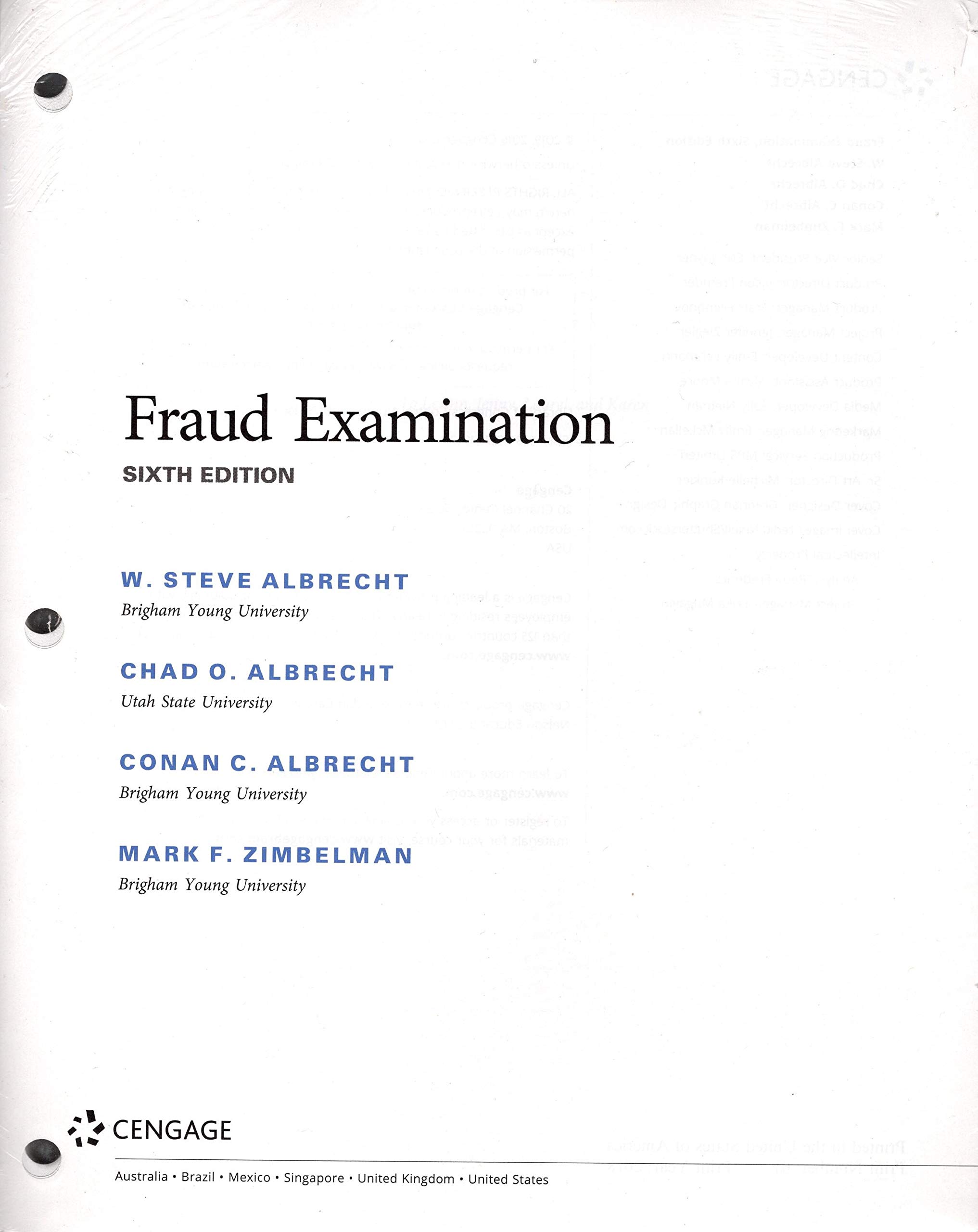 Fraud Examination (6th Edition), Standalone Loose-leaf Version