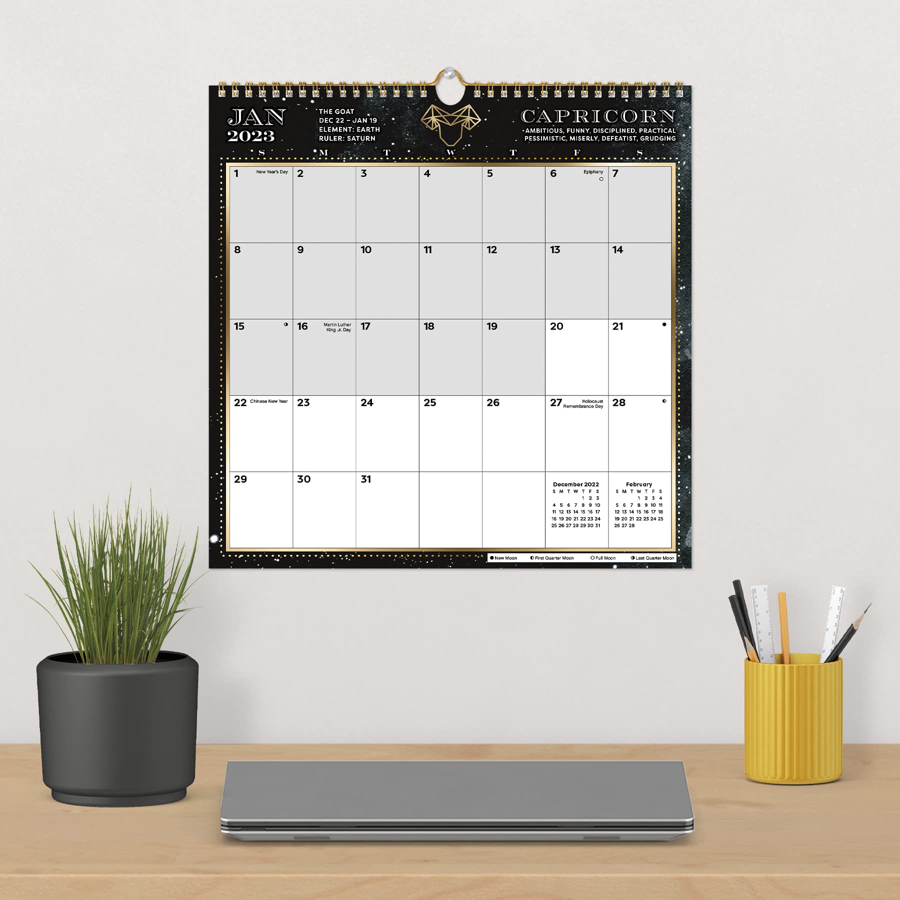 2023 Astrology Spiral Wall Calendar