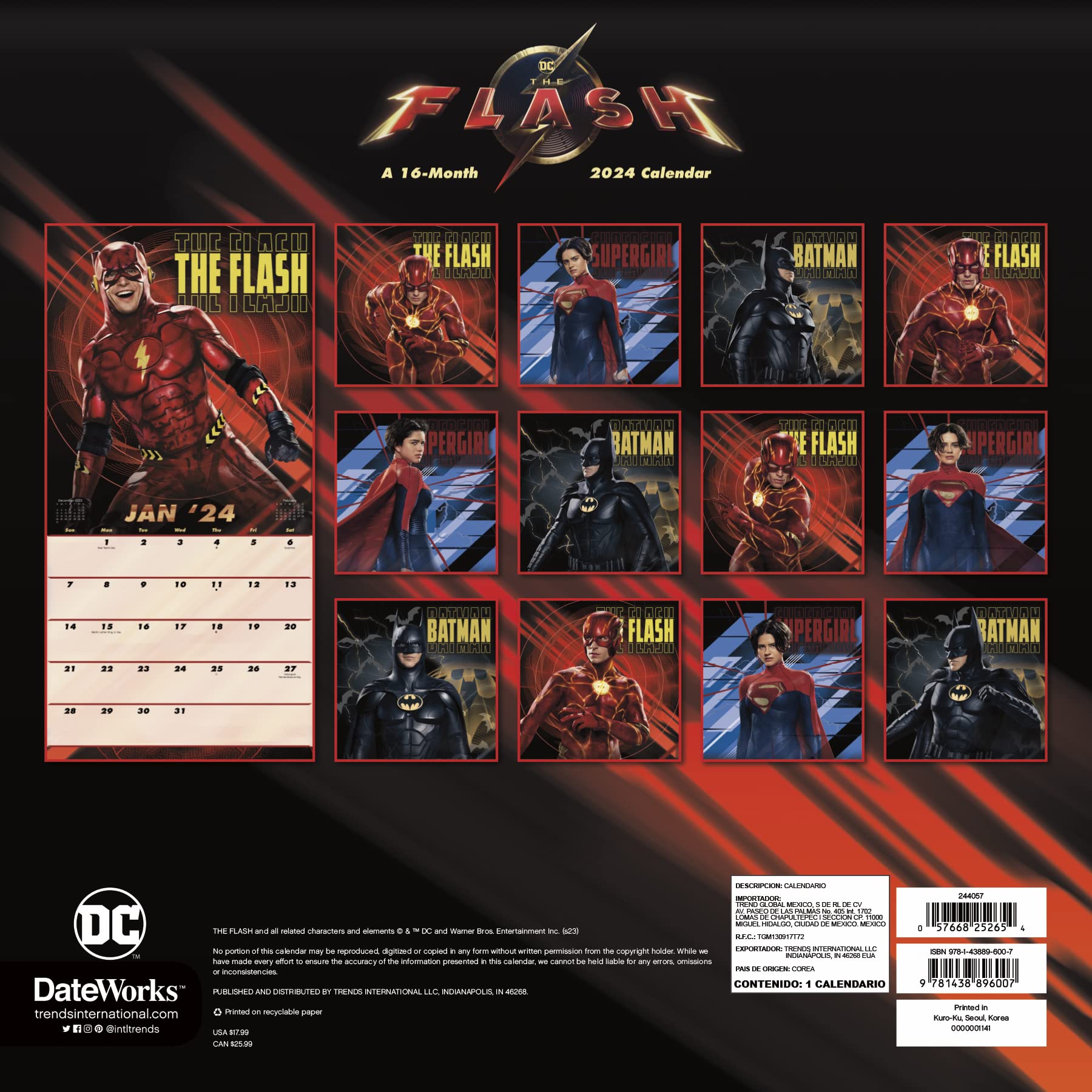 2024 DC Comics The Flash Wall Calendar