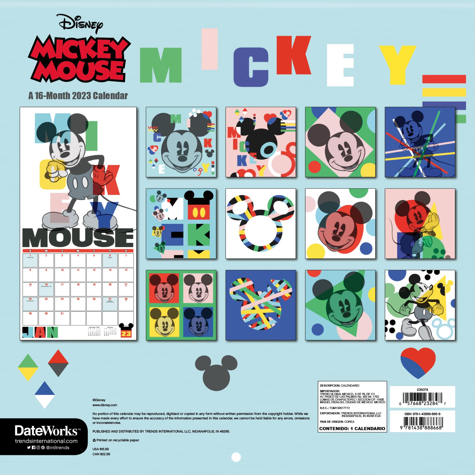 2023 Disney Mickey Mouse Wall Calendar