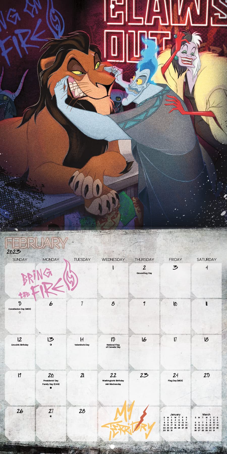 2023 Disney Villains Wall Calendar