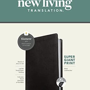 NLT Super Giant Print Bible, Filament Enabled (LeatherLike, Black, Indexed, Red Letter)