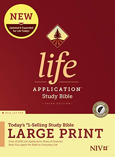 Tyndale NIV Life Application Study Bible, Third Edition, Large Print (Hardcover, Indexed, Red Letter) – New International Version – Large Print Study Bible for Enhanced Readability