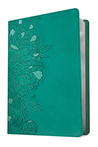 NLT Compact Giant Print Bible, Filament Enabled (LeatherLike, Peony Rich Teal, Red Letter)