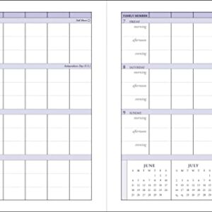 2024 Hydrangeas Family Weekly Planner (18 months, July 2023 to Dec 2024)