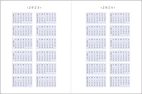 2024 Hydrangeas Family Weekly Planner (18 months, July 2023 to Dec 2024)