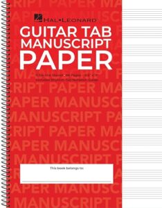 guitar tablature manuscript paper - wire-bound: manuscript paper