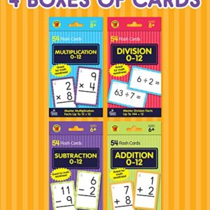 Carson Dellosa 4-Pack Math Flash Cards for Kids Ages 4-8, 211 Addition and Subtraction Flash Cards and Multiplication and Division Flash Cards for Kindergarten, 1st, 2nd, 3rd, 4th, 5th & 6th Grade