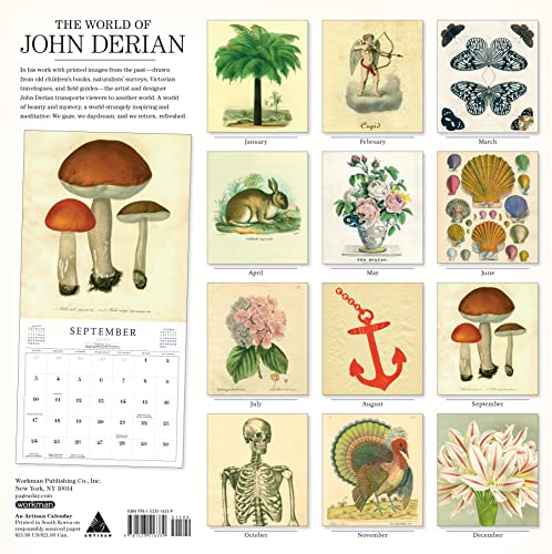 The World of John Derian Wall Calendar 2023: Hand-Colored Works of Art