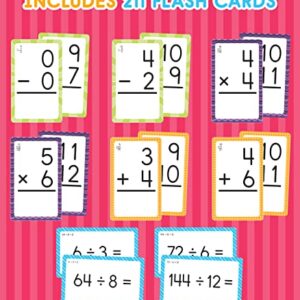 Carson Dellosa 4-Pack Math Flash Cards for Kids Ages 4-8, 211 Addition and Subtraction Flash Cards and Multiplication and Division Flash Cards for Kindergarten, 1st, 2nd, 3rd, 4th, 5th & 6th Grade