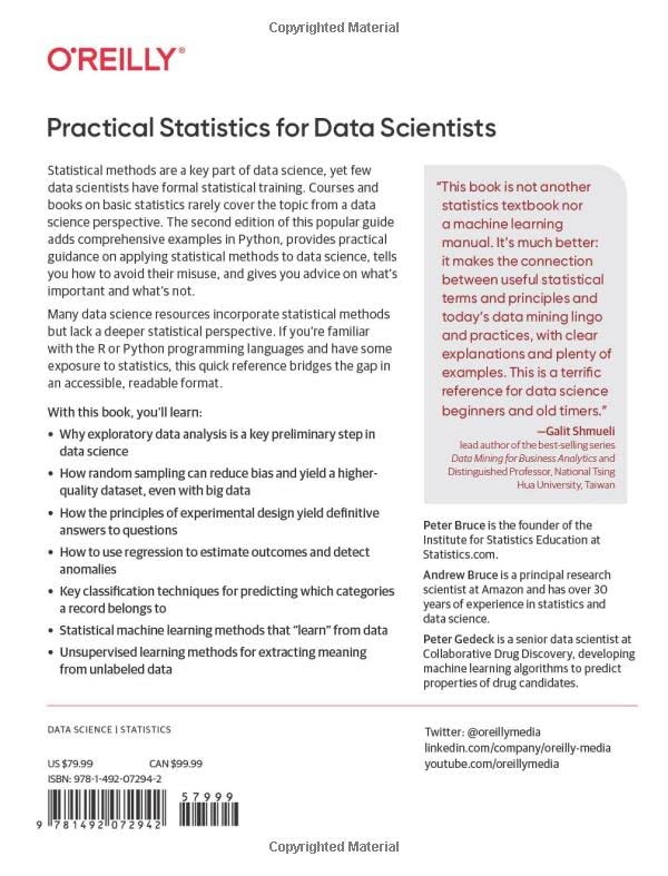 Practical Statistics for Data Scientists: 50+ Essential Concepts Using R and Python