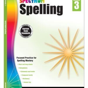 Spectrum Spelling Workbook Grade 3, Ages 8 to 9, 3rd Grade Spelling Workbook Covering Phonics, Handwriting Practice with Vowels, Consonants, Dictionary Skills, and More, Spelling Books for 3rd Grade