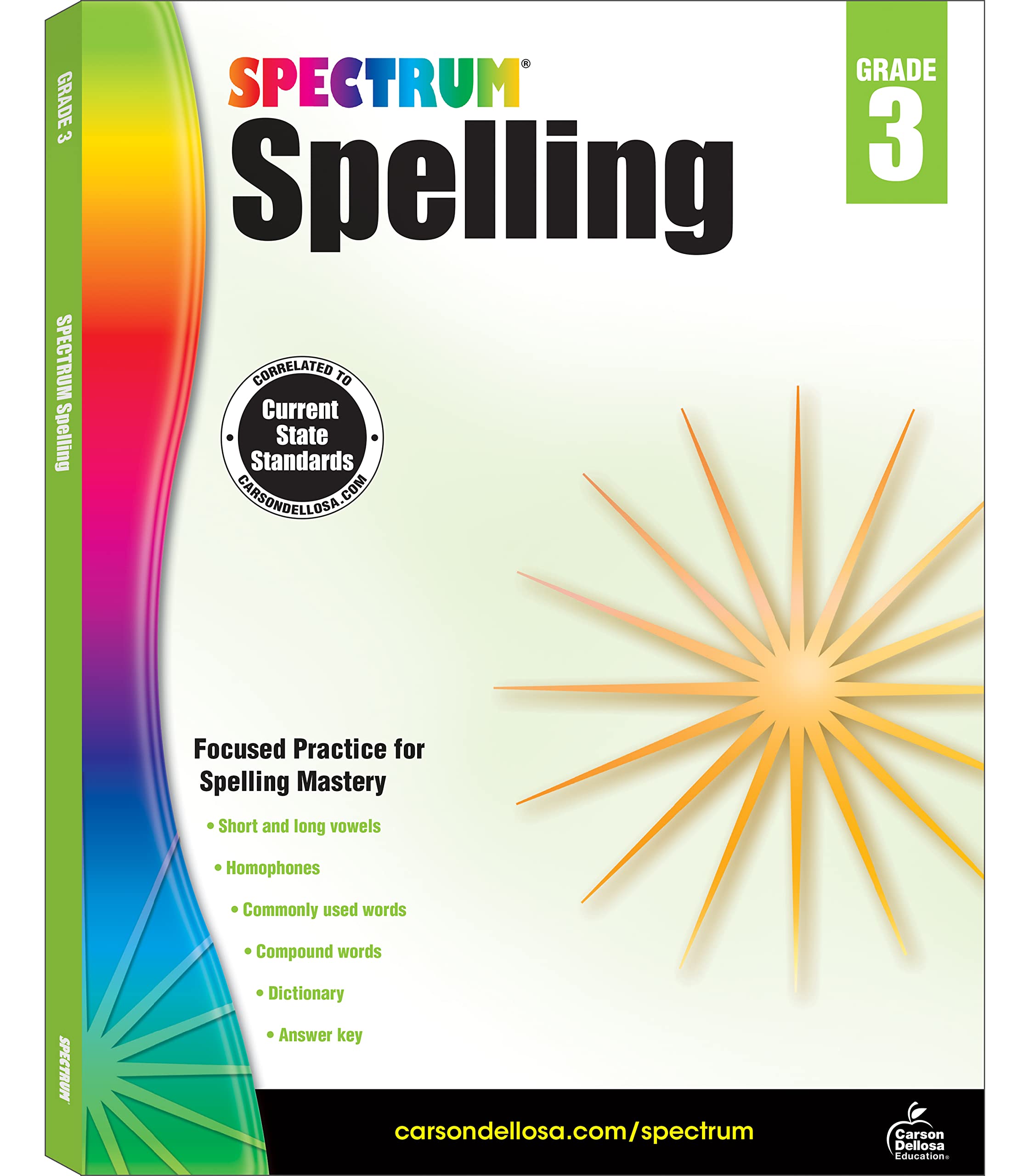 Spectrum Spelling Workbook Grade 3, Ages 8 to 9, 3rd Grade Spelling Workbook Covering Phonics, Handwriting Practice with Vowels, Consonants, Dictionary Skills, and More, Spelling Books for 3rd Grade