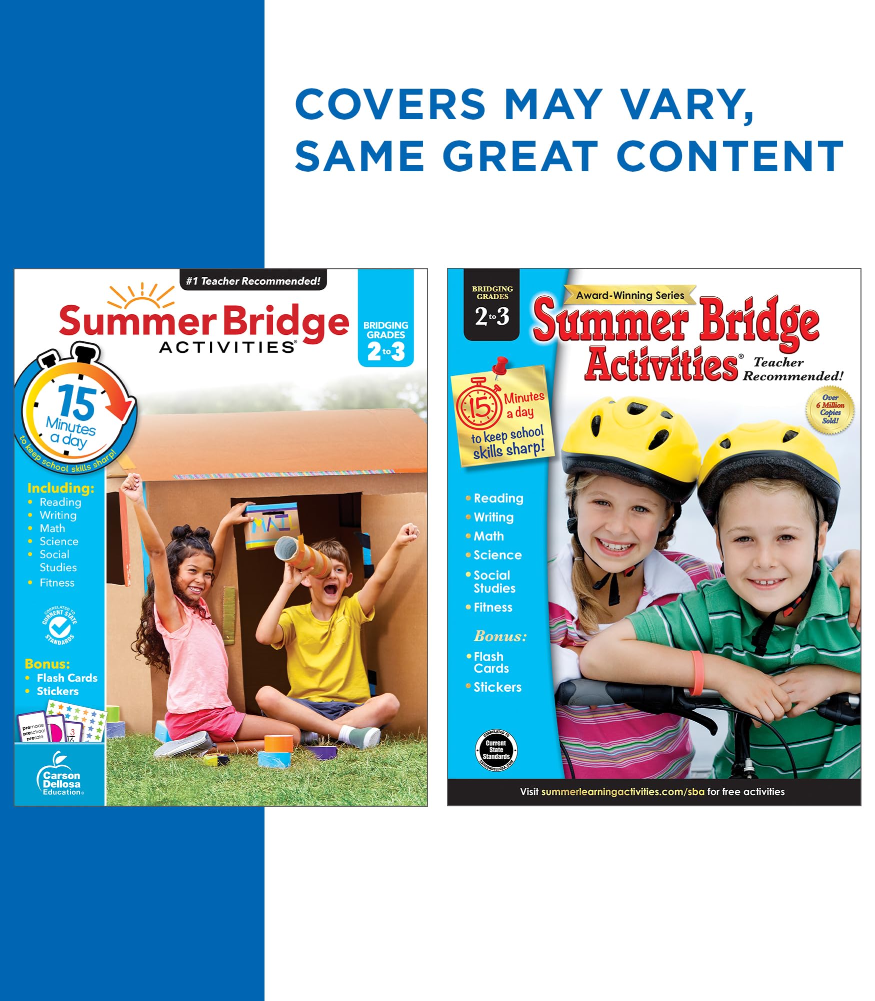 Summer Bridge Activities 2nd to 3rd Grade Workbook, Math, Reading Comprehension, Writing, Science, Social Studies, Fitness Summer Learning Activities, 3rd Grade Workbooks All Subjects With Flash Cards