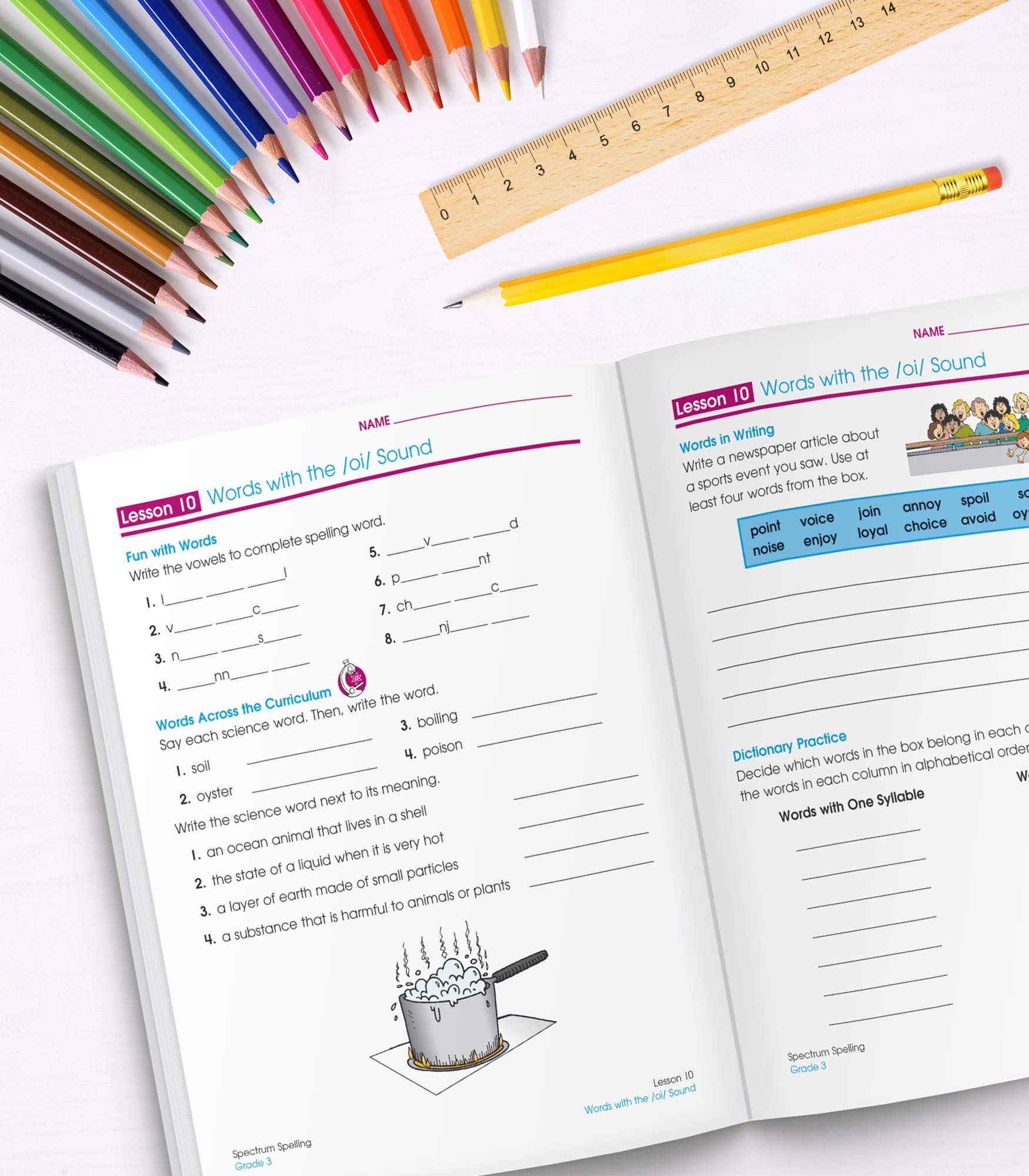 Spectrum Spelling Workbook Grade 3, Ages 8 to 9, 3rd Grade Spelling Workbook Covering Phonics, Handwriting Practice with Vowels, Consonants, Dictionary Skills, and More, Spelling Books for 3rd Grade