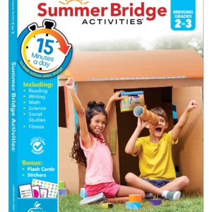 Summer Bridge Activities 2nd to 3rd Grade Workbook, Math, Reading Comprehension, Writing, Science, Social Studies, Fitness Summer Learning Activities, 3rd Grade Workbooks All Subjects With Flash Cards