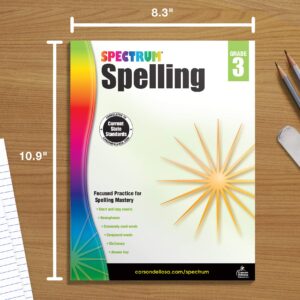 Spectrum Spelling Workbook Grade 3, Ages 8 to 9, 3rd Grade Spelling Workbook Covering Phonics, Handwriting Practice with Vowels, Consonants, Dictionary Skills, and More, Spelling Books for 3rd Grade