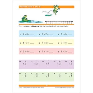 School Zone Addition and Subtraction Workbook: 1st Grade Math, Place Value, Regrouping, Fact Tables, and More (School Zone I Know It!® Workbook Series)