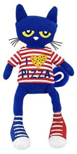 merrymakers pete the cat pizza party soft plush blue cat stuffed animal toy, 14.5-inch, from james dean's pete the cat book series, multi (1868)