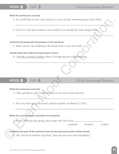 Evan-Moor Daily Language Review, Grade 4