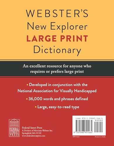 Webster's New Explorer Large Print Dictionary, Third Edition, Newest Edition