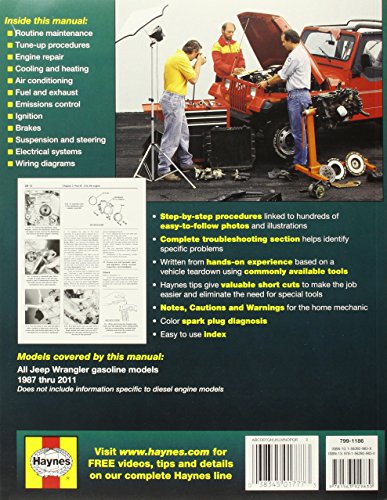 Cengage Learning Jeep Wrangler 1987 - 2011 Repair Manual