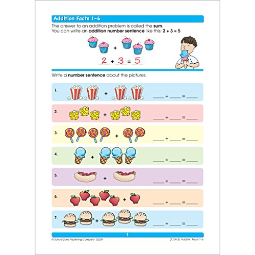 School Zone Addition and Subtraction Workbook: 1st Grade Math, Place Value, Regrouping, Fact Tables, and More (School Zone I Know It!® Workbook Series)