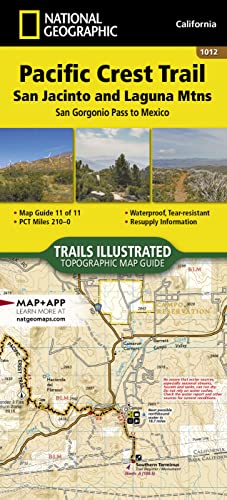 Pacific Crest Trail: San Jacinto and Laguna Mountains Map [San Gorgonio Pass to Mexico] (National Geographic Topographic Map Guide, 1012)