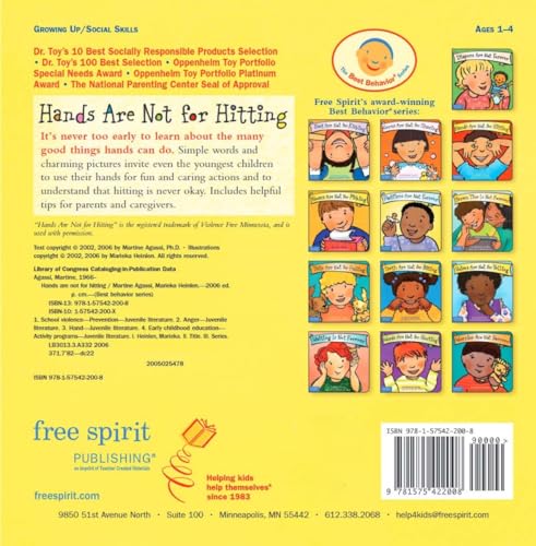 Hands Are Not for Hitting (Board Book) (Best Behavior Series)