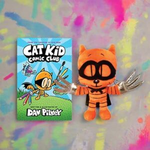 MerryMakers Dog Man's Cat Kid, 6.5-Inch, Based on Dav Pilkey's bestselling Dog Man Series, Orange