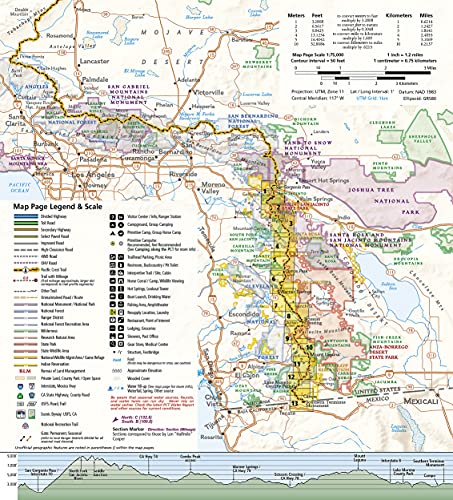 Pacific Crest Trail: San Jacinto and Laguna Mountains Map [San Gorgonio Pass to Mexico] (National Geographic Topographic Map Guide, 1012)