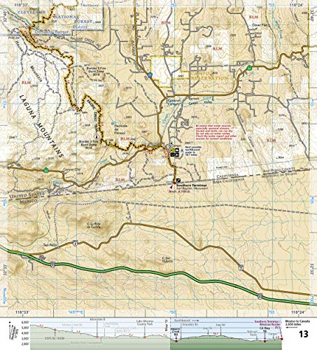 Pacific Crest Trail: San Jacinto and Laguna Mountains Map [San Gorgonio Pass to Mexico] (National Geographic Topographic Map Guide, 1012)