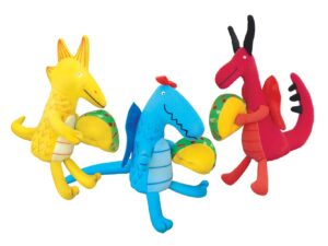 merrymakers dragons love tacos mini doll set, set of 3, 4.5 to 5.5-inches each