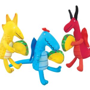 MerryMakers Dragons Love Tacos Mini Doll Set, Set of 3, 4.5 to 5.5-Inches Each