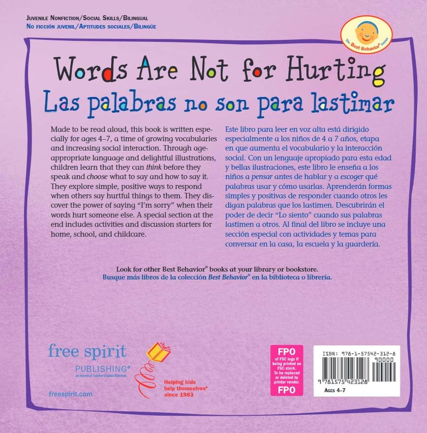 Words Are Not for Hurting / Las palabras no son para lastimar (Best Behavior®) (Spanish and English Edition)