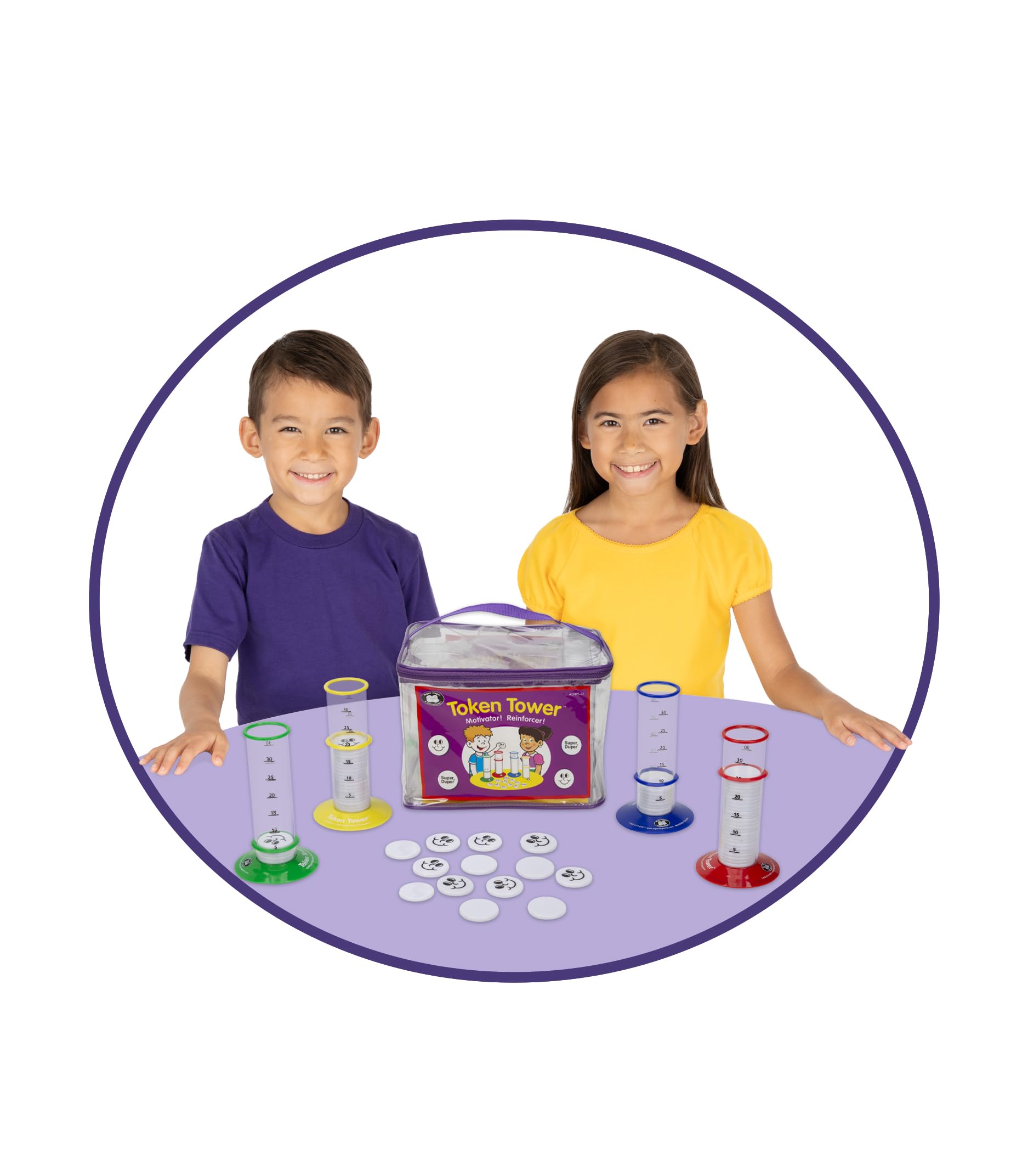 Super Duper Publications | Token Towers Reinforcement Manipulative | Educational Learning Resource for Children