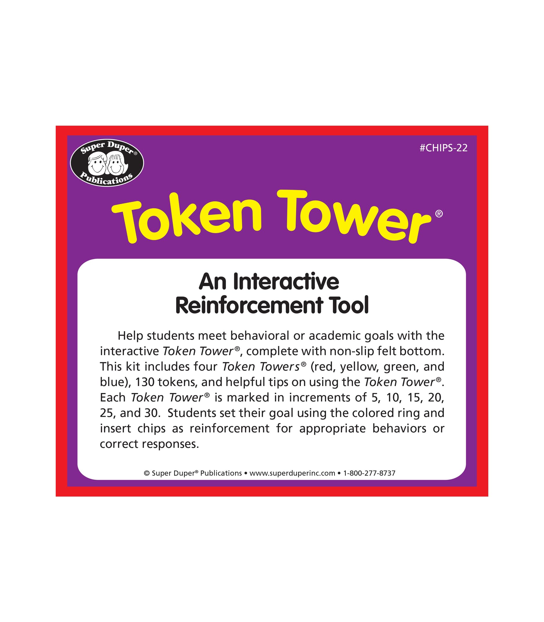 Super Duper Publications | Token Towers Reinforcement Manipulative | Educational Learning Resource for Children