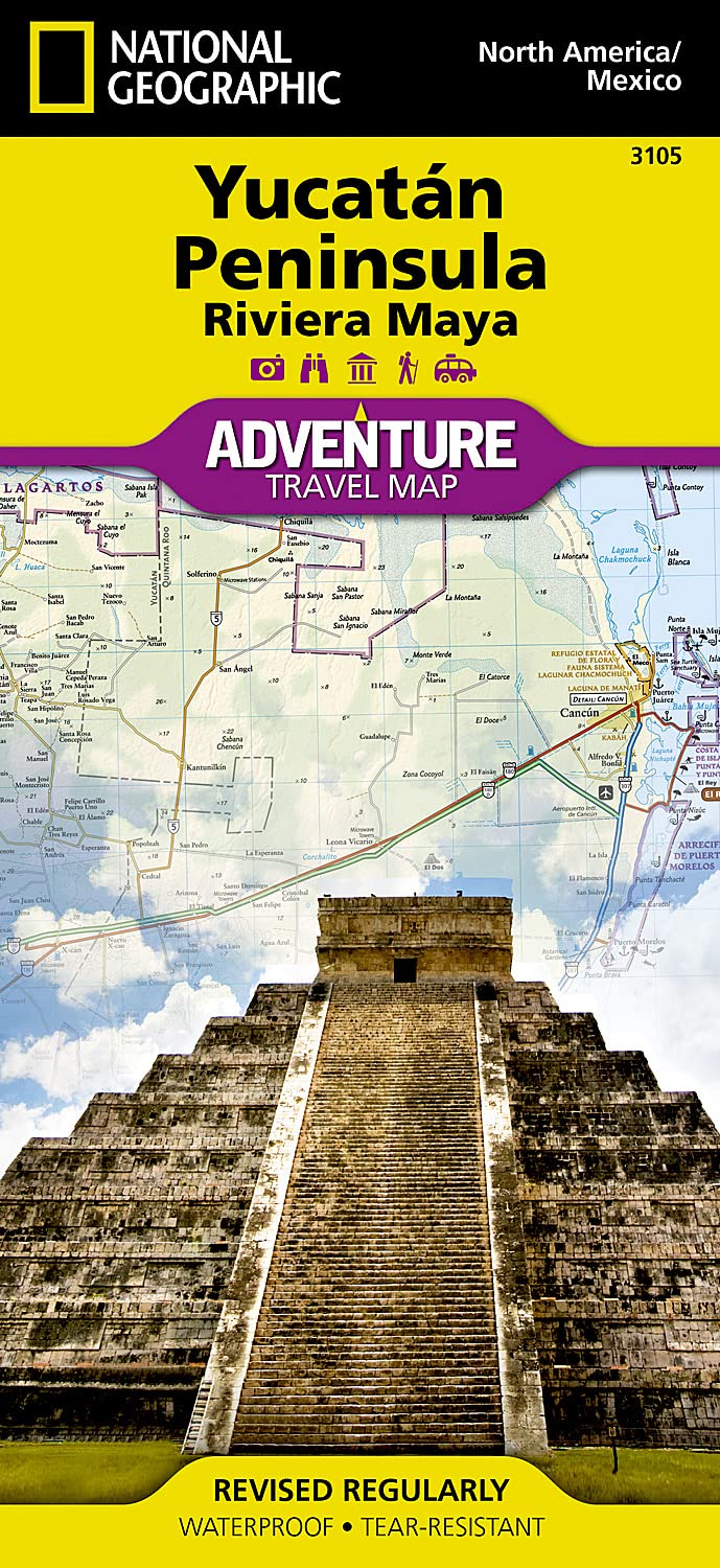 Yucatan Peninsula: Riviera Maya Map [Mexico] (National Geographic Adventure Map, 3105)