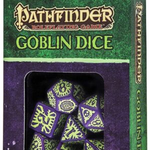 Q-Workshop Pathfinder Rpg Goblin Purple & Green Ornamented Dice Set 7 Polyhedral Pieces (QWOPAT76)