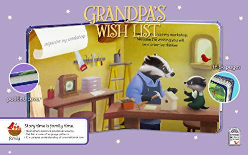 2-Pack Padded Board Books: Grandma's Wishes & Grandpa's Wish List, Ages 1-5 (Chunky Lift a Flap)