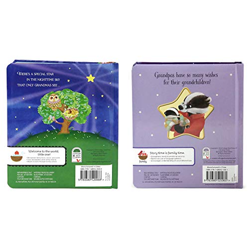 2-Pack Padded Board Books: Grandma's Wishes & Grandpa's Wish List, Ages 1-5 (Chunky Lift a Flap)