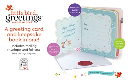 Now You Are One: Little Bird Greetings, Greeting Card Board Book with Personalization Flap, 1st Birthday Gifts for One Year Olds