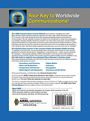 ARRL General Class License Manual for Ham Radio 9th Edition - Complete Study Guide with Exam Questions for Operating on HF Bands and Digital Modes