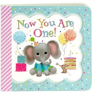 now you are one: little bird greetings, greeting card board book with personalization flap, 1st birthday gifts for one year olds